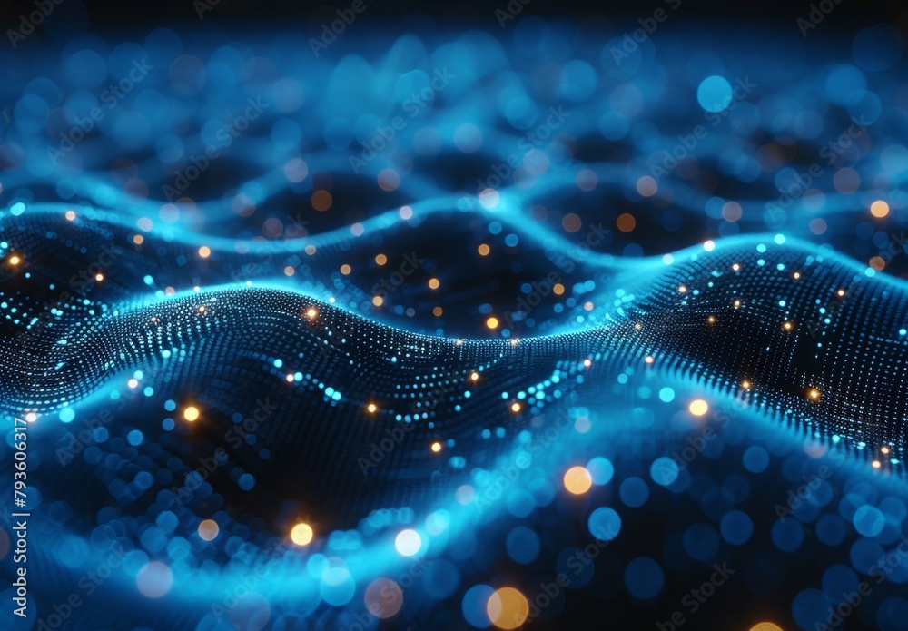 Abstract Digital Network Connection with Blue Background for Web Design ...