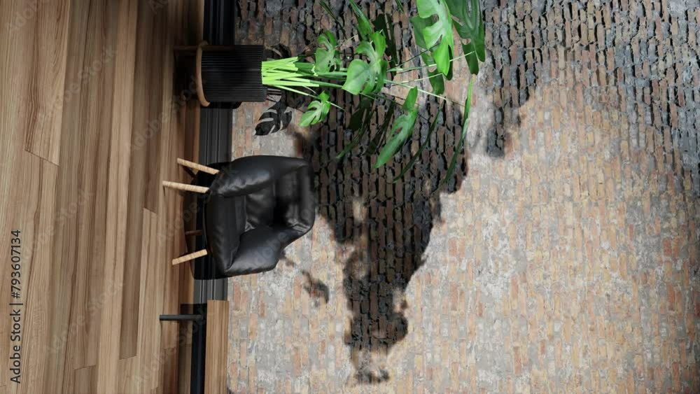 vertical interior design modern apartment living room with sofa couch ...