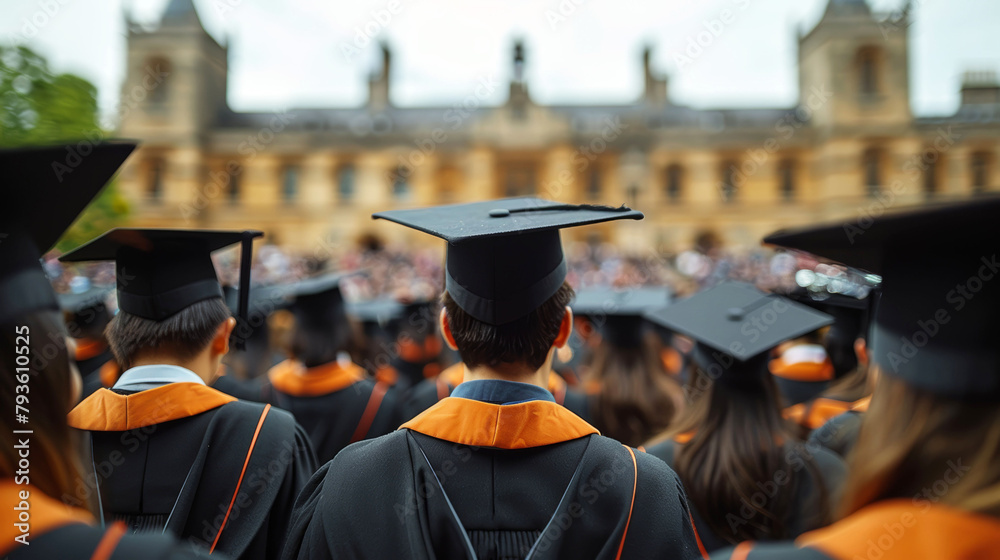 Graduate's perspective looking towards the historic university ...