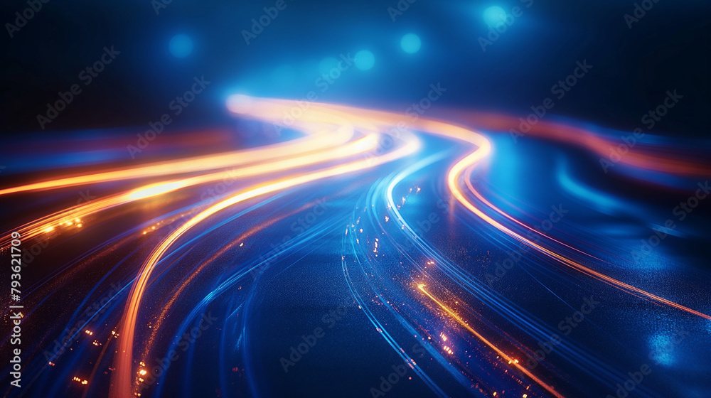 Speed of Light: An abstract blue background featuring blurred speed ...