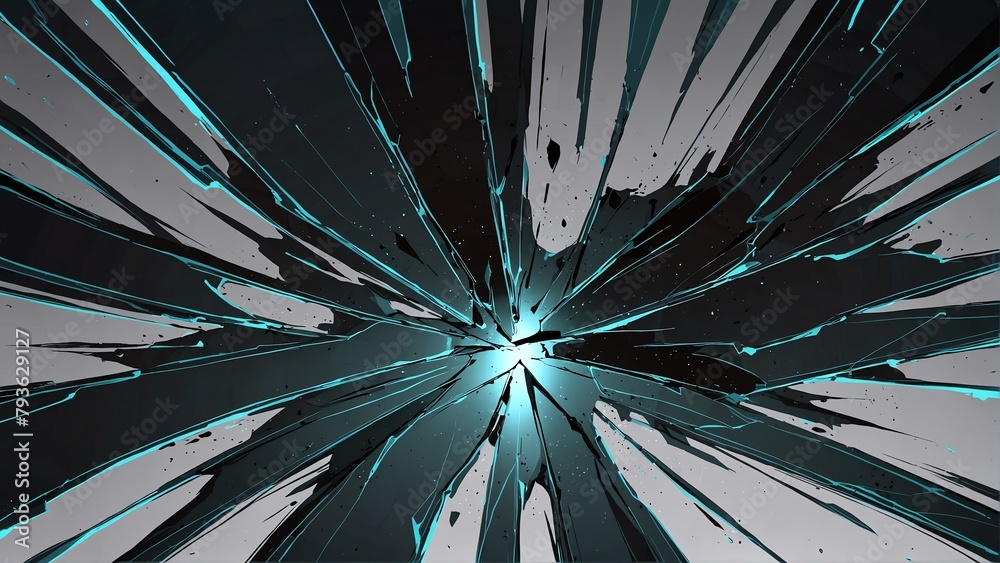 abstract black broken glass cracks mirror shatter effects anime cartoon ...