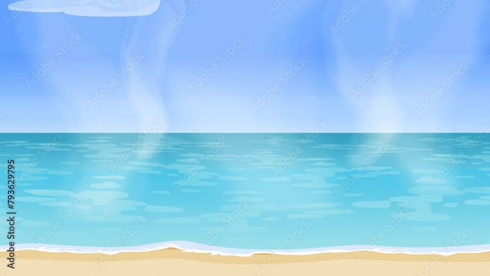 2d animated cartoon background of the Salhal landscape is the sandy sea ...
