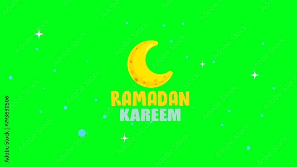 2d animated cartoon crescent moon for the month of Ramadan that shines ...