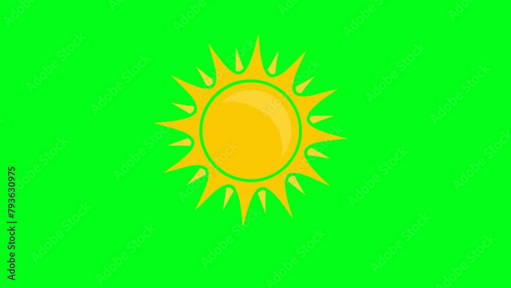 2d animated cartoon minimal fantasy sun of the solar system rotating ...