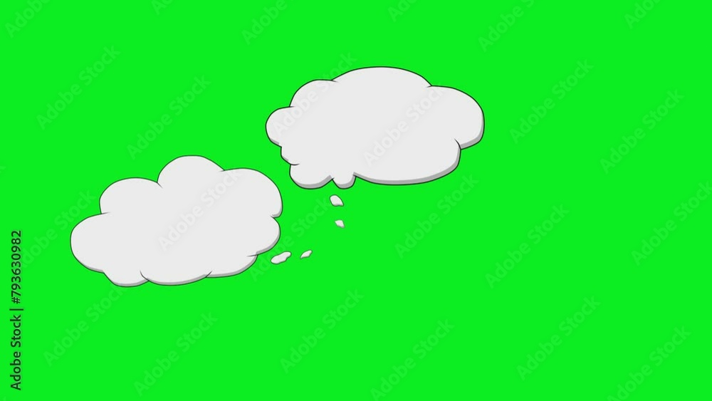 2d animated cartoon 3 hyperactive cloud pieces that arise and unfold to ...
