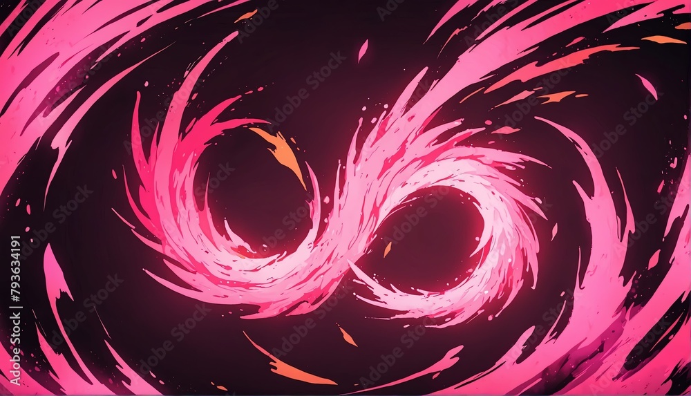 abstract pink spiral flame burning sparks effects anime cartoon style ...