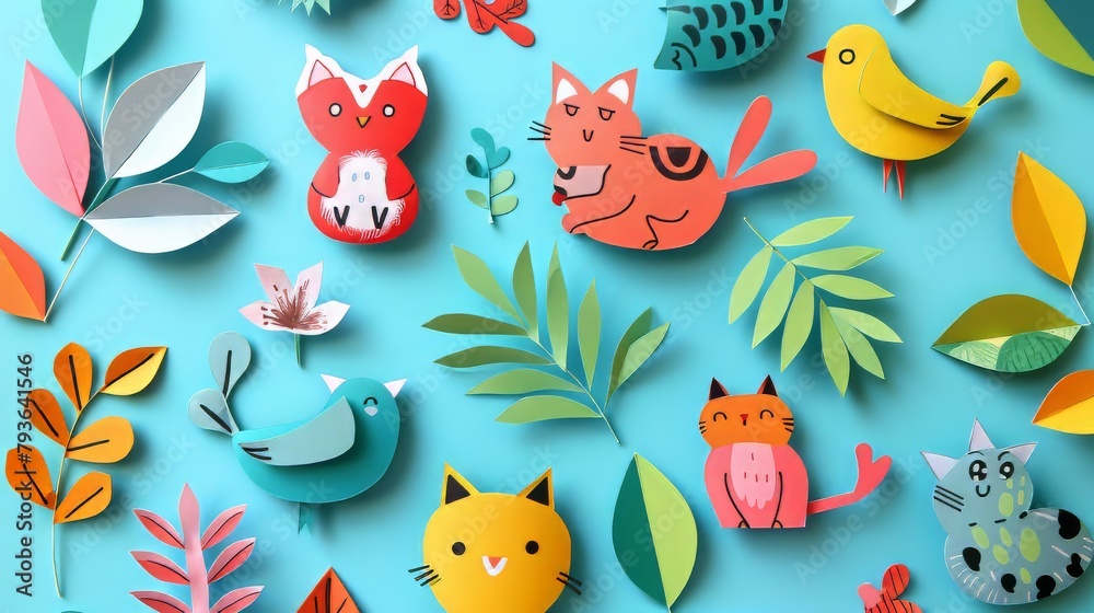 Vibrant and adorable paper cutouts with transparency, perfect for ...