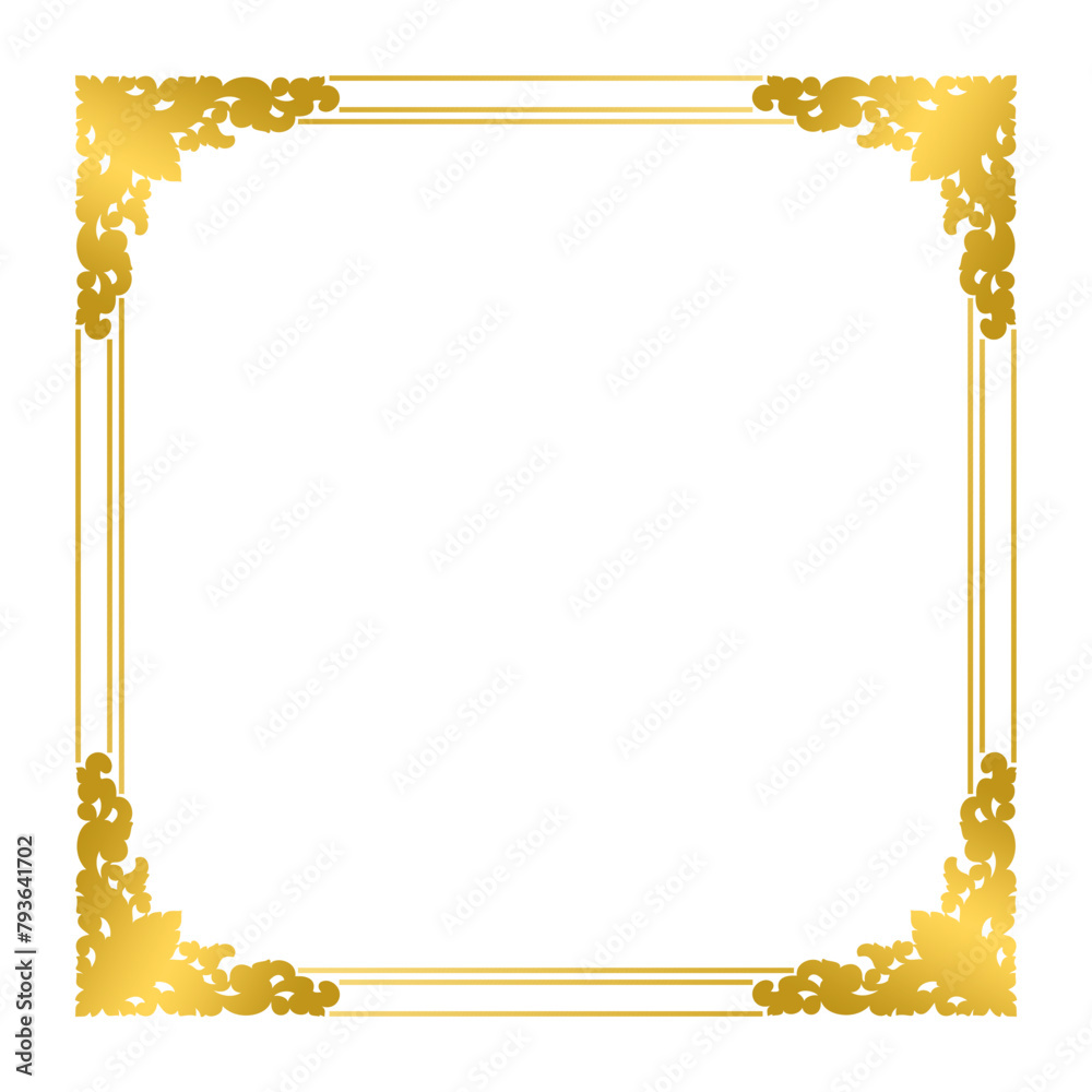 Gold border frame.eps Stock Vector | Adobe Stock