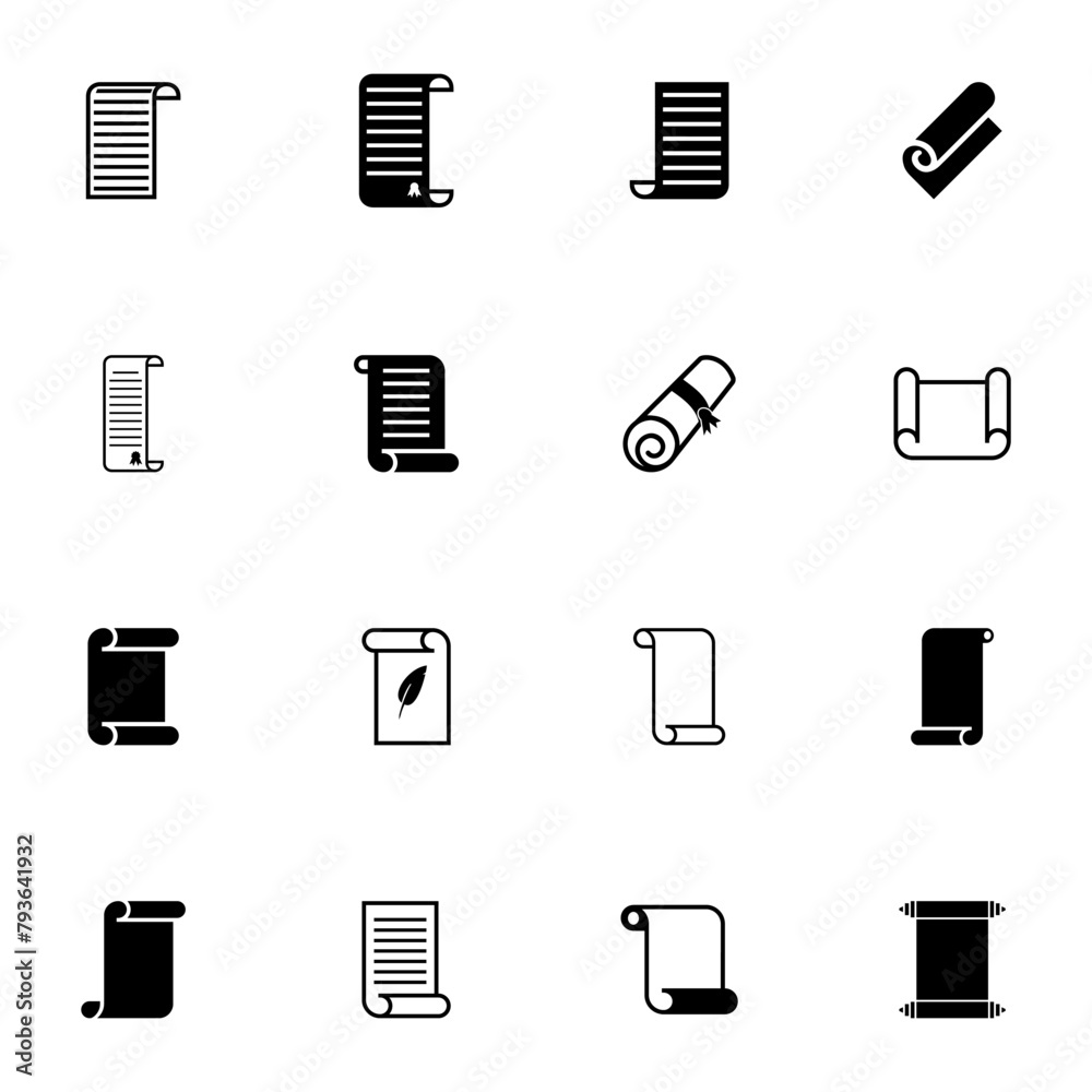 Scrolls and Papers icon - Expand to any size - Change to any colour ...