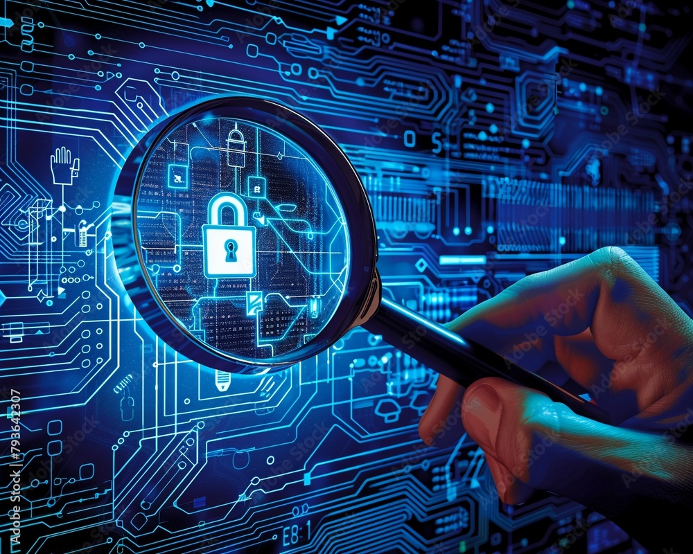 Hightech wallpaper featuring internet security themes, a screen locked ...