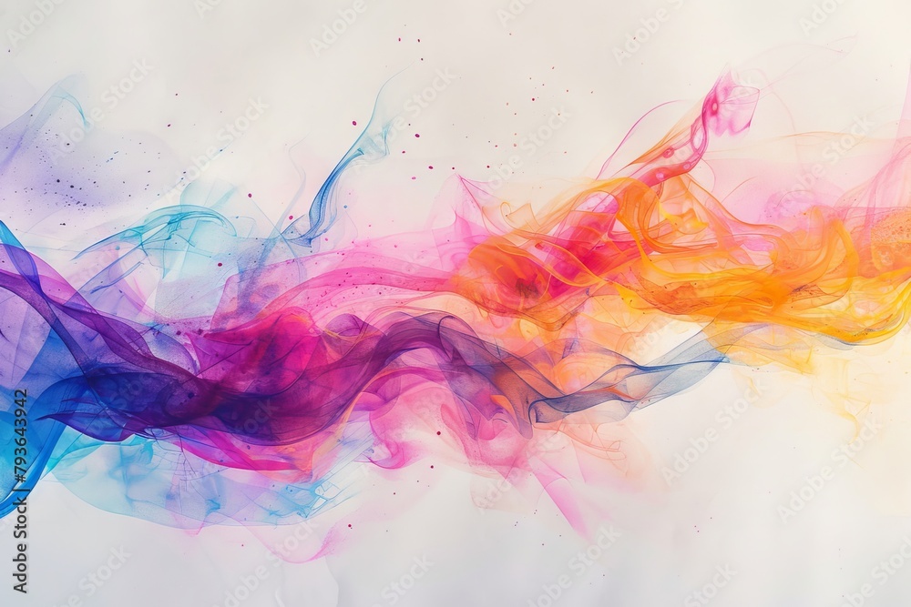 Abstract energy symbols with vibrant shapes on a soft transparent white ...