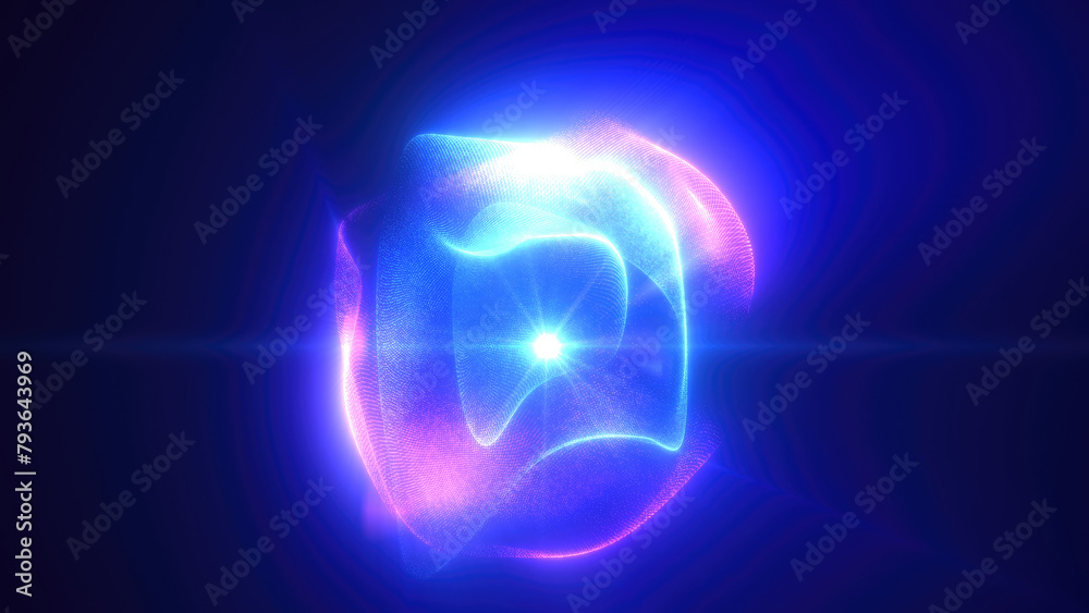 Blue purple energy magic sphere round high-tech digital ball core of ...