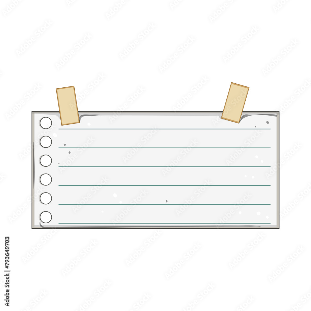 to pinned paper notes cartoon. do list, memo important, task organize ...