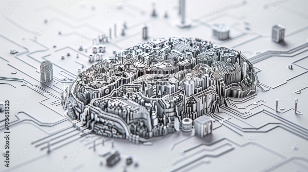 Artificial Intelligence Mind Map - A complex AI mind map floating over ...