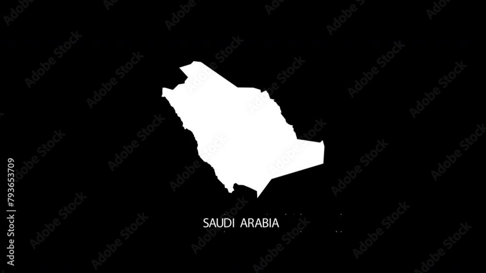 Digital revealing and zooming in on Saudi Arabia Country Alpha video ...
