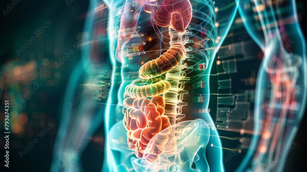 Detailed 3D Image of Human Body and Organs Revealing Internal Structure ...