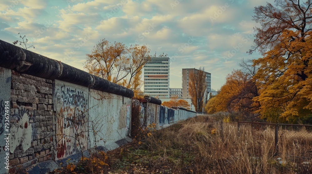 Against the backdrop of a united Berlin, the East Side Berlin Wall's ...
