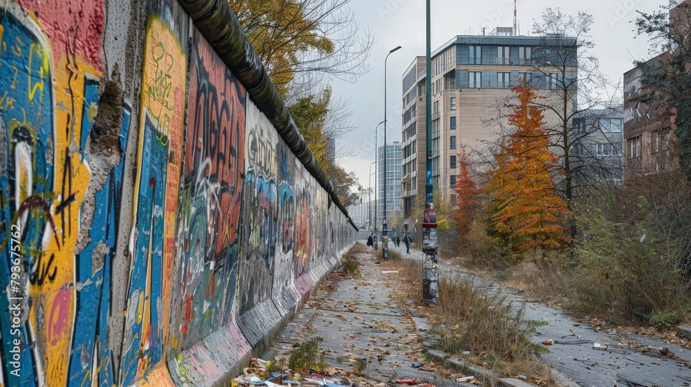 Against the backdrop of a united Berlin, the East Side Berlin Wall's ...