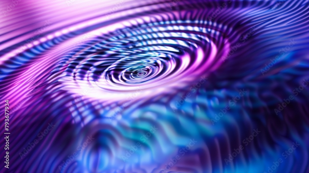 Neon ripple texture. Defocused glow. Iridescent wave. Blur purple blue ...