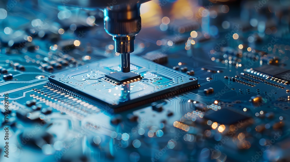 microchip semiconductor production, robot automation manufacture ...