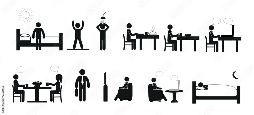 healthy lifestyle, daily routine concept, daily, chores, routine, daily ...