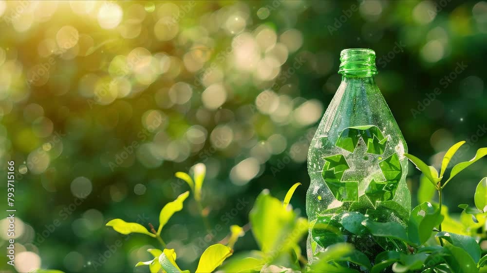 Recycle symbol made of leafy greenery. Conceptual recycling ...