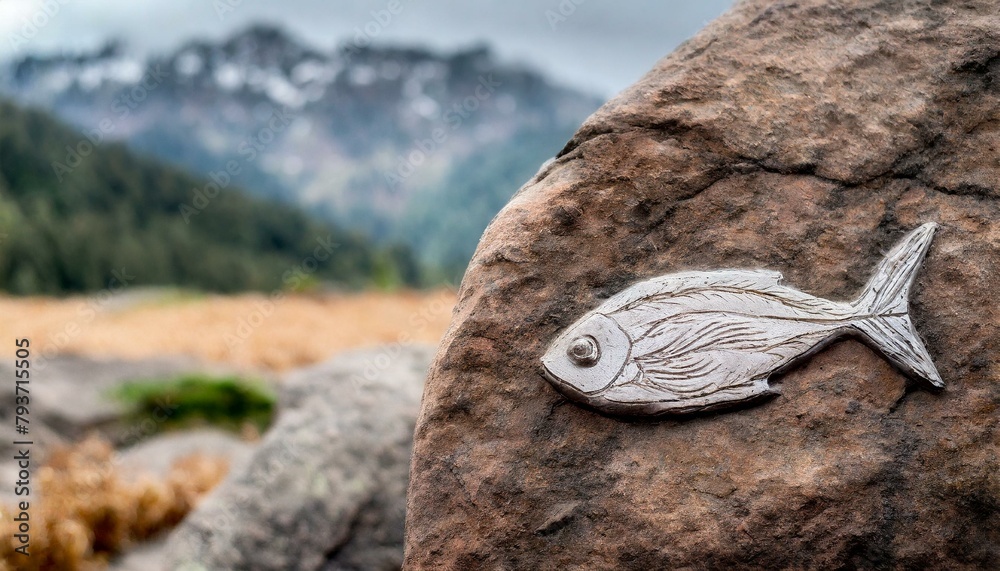Ichthys - The Drawn Fish, a Symbol of Christianity, on the Stone Stock ...