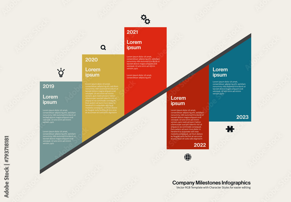 Company Milestones Infographics Template Stock Template | Adobe Stock
