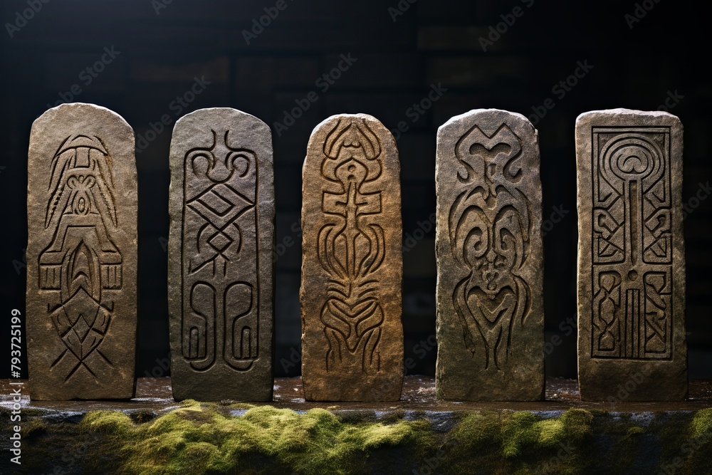 Ancient Runes Iconography: Enigmatic Traditional Runestone Symbols ...