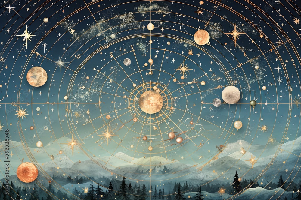 Star Naming Guide: Celestial Constellation and Mapping Charts Stock ...