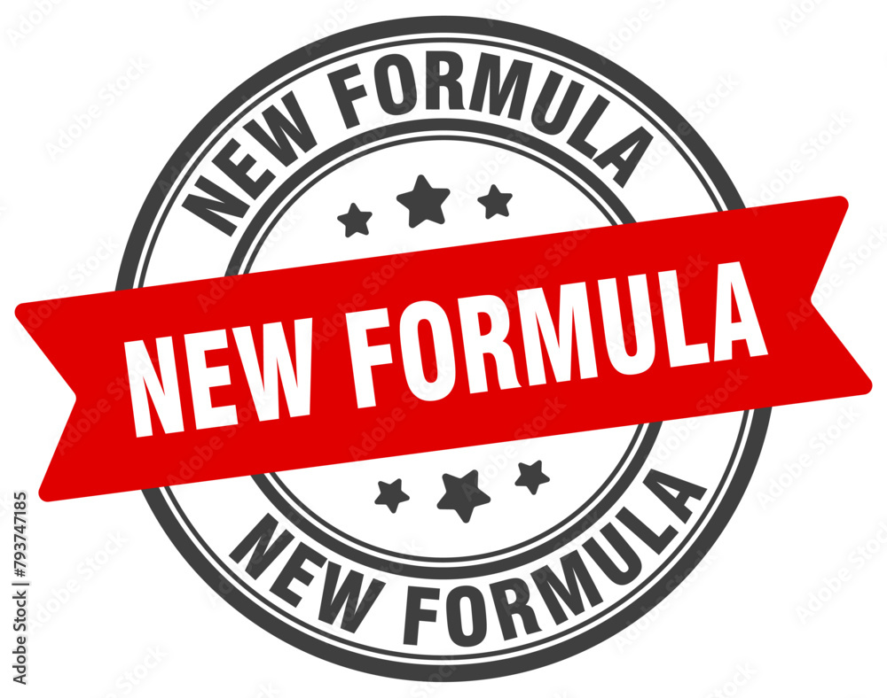 new formula stamp. new formula label on transparent background. round ...