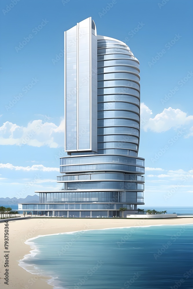 he high-rise building of the hotel in the constructivist style on the ...