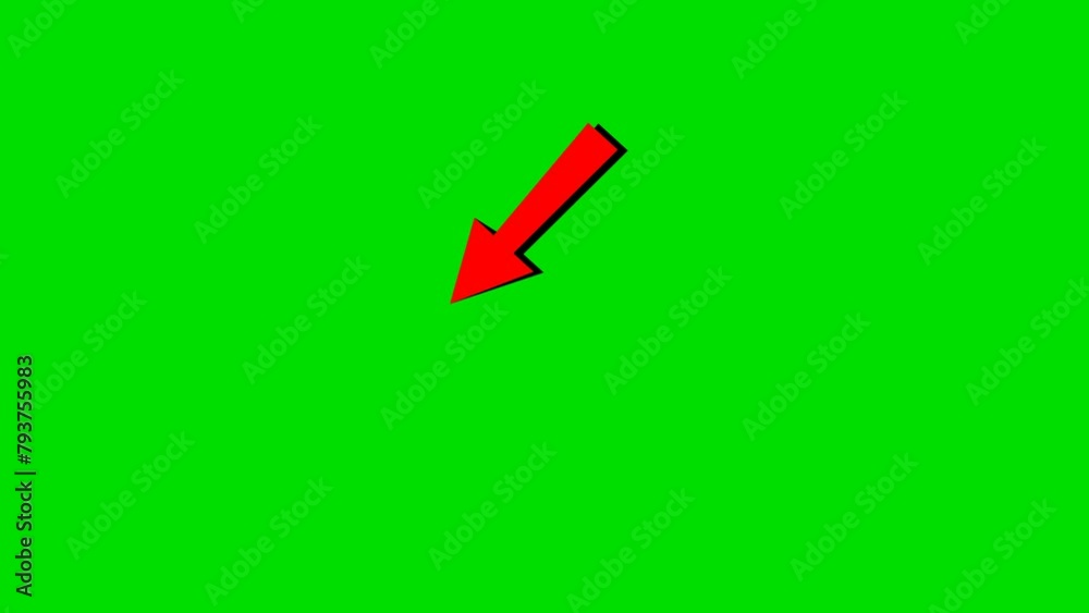 Red Arrows green screen down blink Sign motion graphics animation. 4K ...