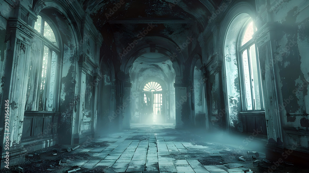 Haunting Melody Echoes Through the Crumbling Halls of a Majestic Gothic ...