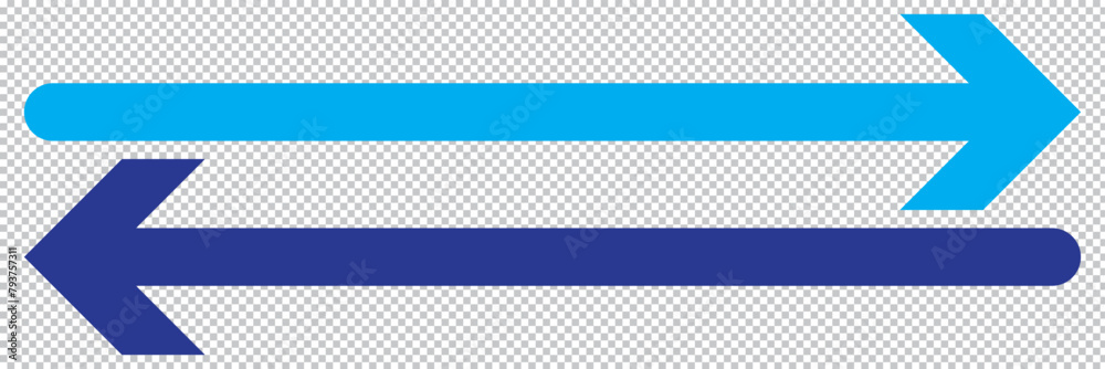 Long arrows icon set. Vector set of trendy long arrows left and right ...