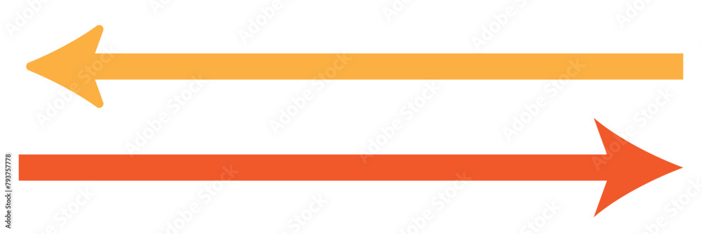 Long arrows icon set. Vector set of trendy long arrows left and right ...