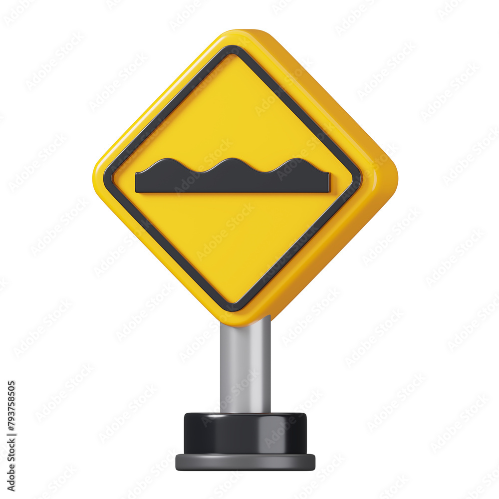 Speed breaker ahead sign isolated. Traffic mandatory road sign board ...