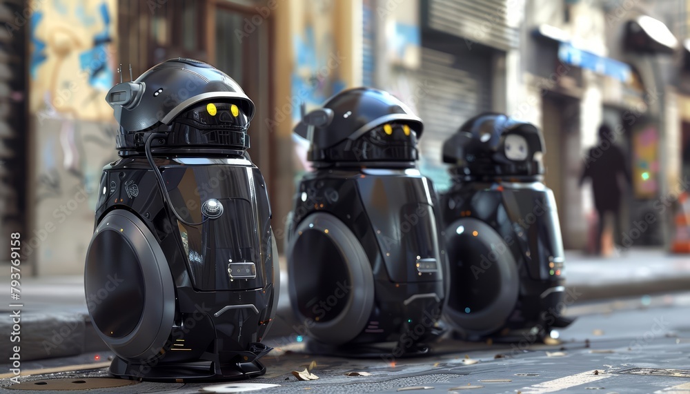 Waste disposal robots, resembling adorable robotic rolypolies, roamed ...