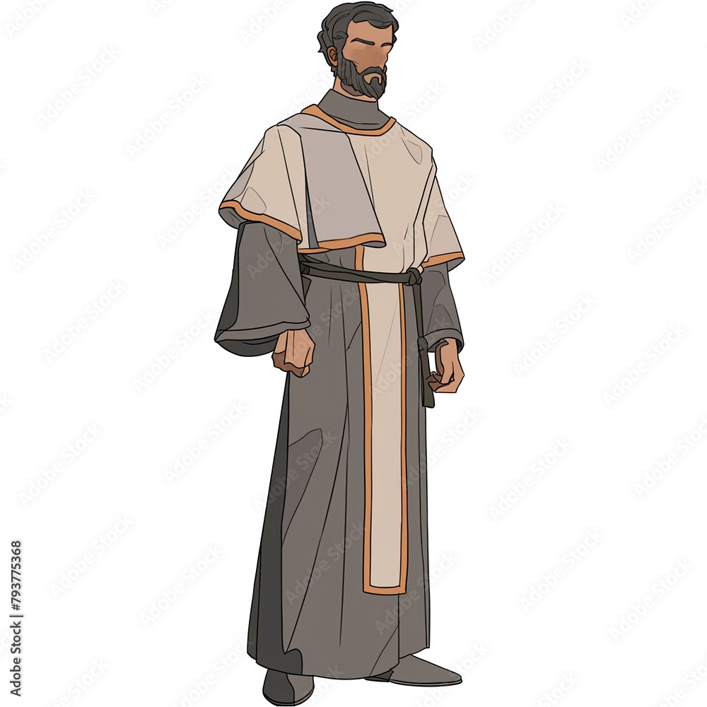 An illustration of a faceless man with a black beard, of the Christian ...