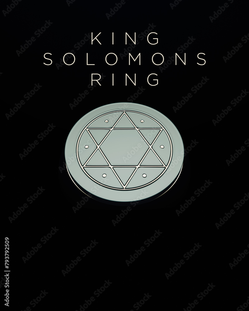 Seal of Solomon inscribed magic ring brass iron king Solomon's ring ...