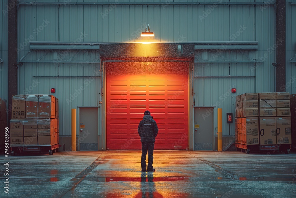 Truck Driver's Loading Dock Collaboration Scenes illustrating ...