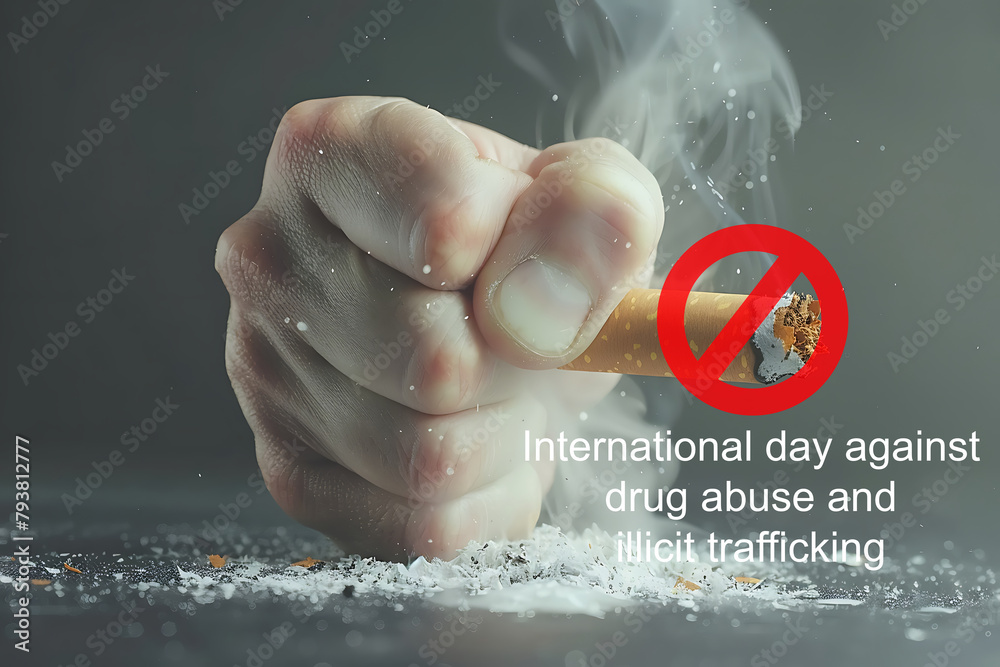 International day against drug abuse and illicit trafficking banner ...