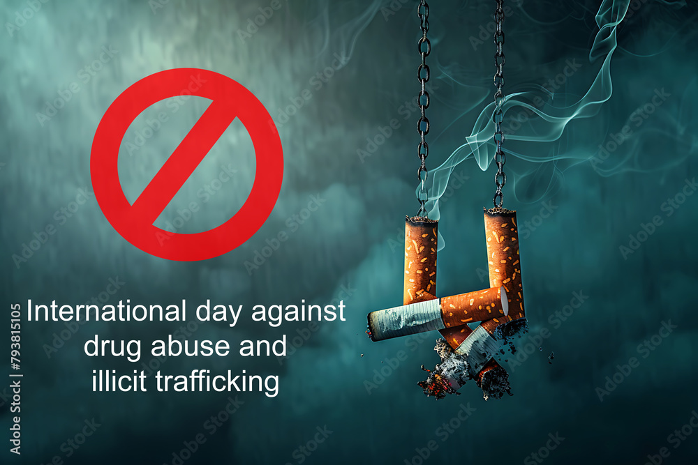 International day against drug abuse and illicit trafficking banner ...