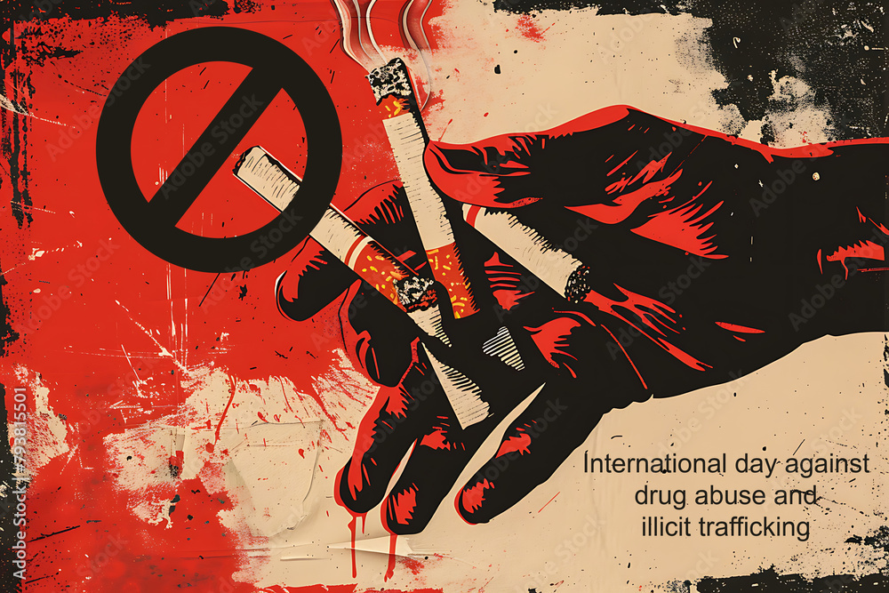 International day against drug abuse and illicit trafficking banner ...