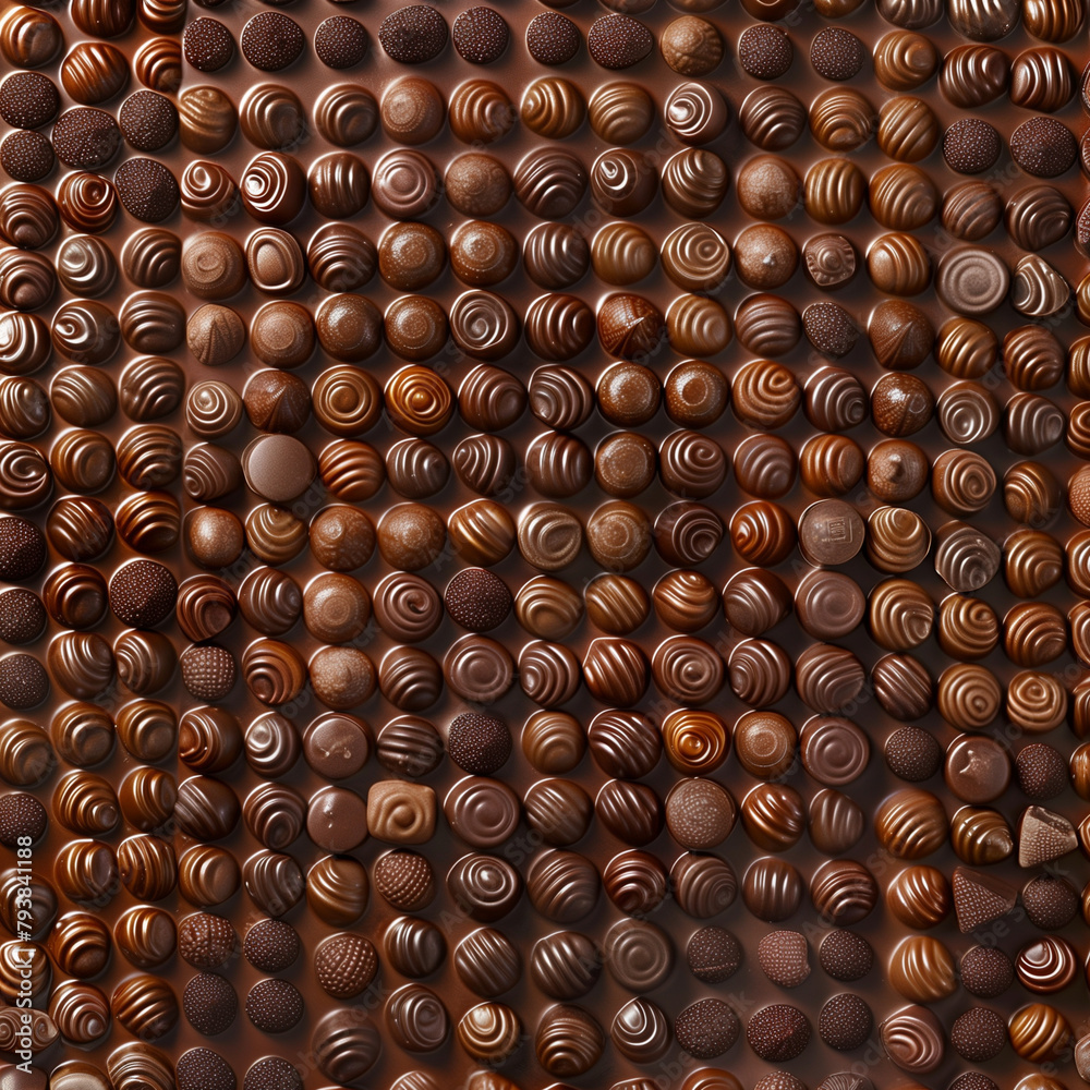 Fondo con detalle y textura de multitud de bombones de chocolate Stock ...