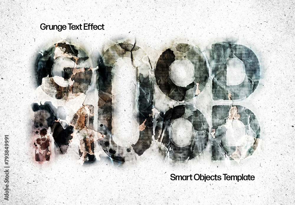 Grunge Distortion Text And Logo Mockup Stock Template | Adobe Stock