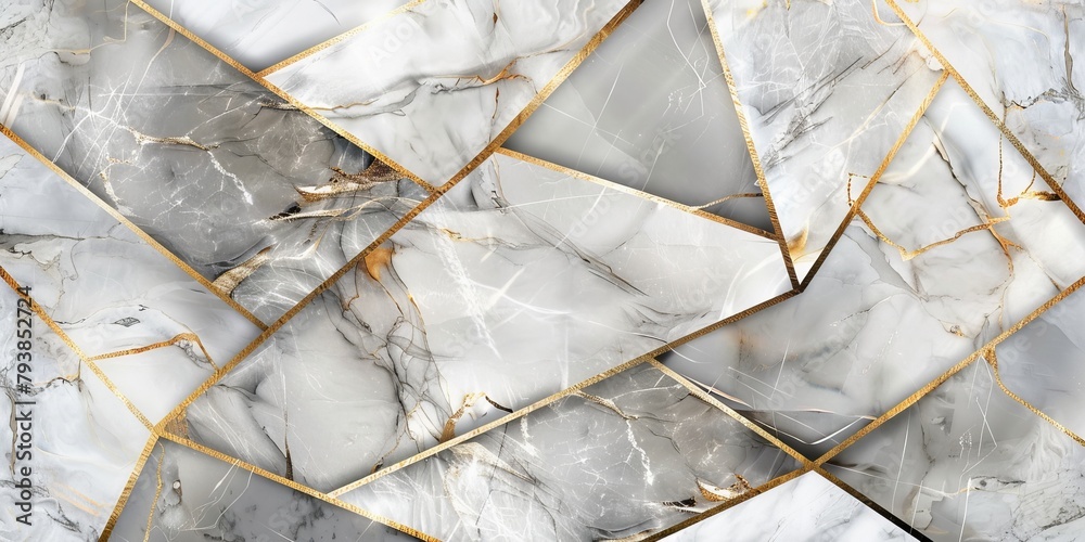 Geometric Elegance: Marble Texture with Golden Inlays Stock ...