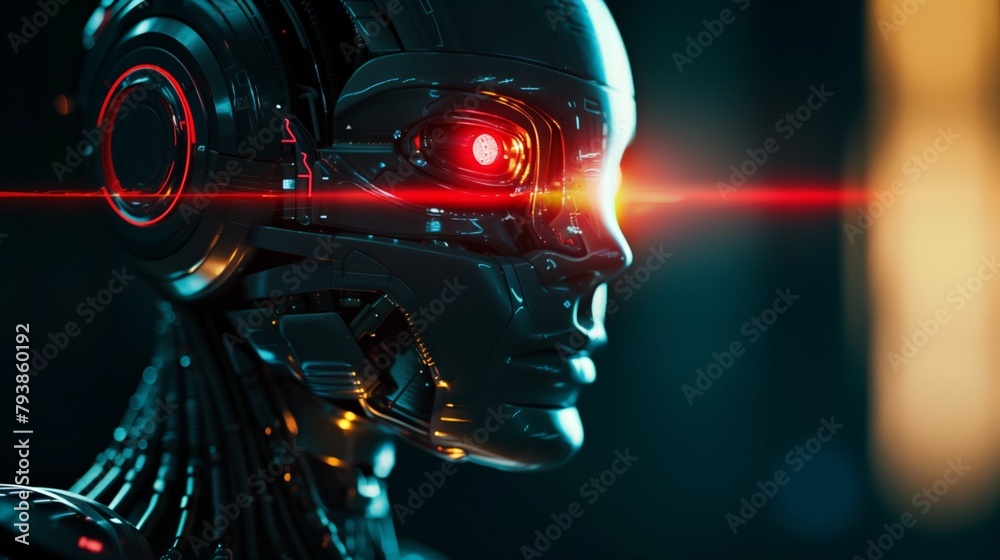Evil humanoid robot of the future Stock Photo | Adobe Stock
