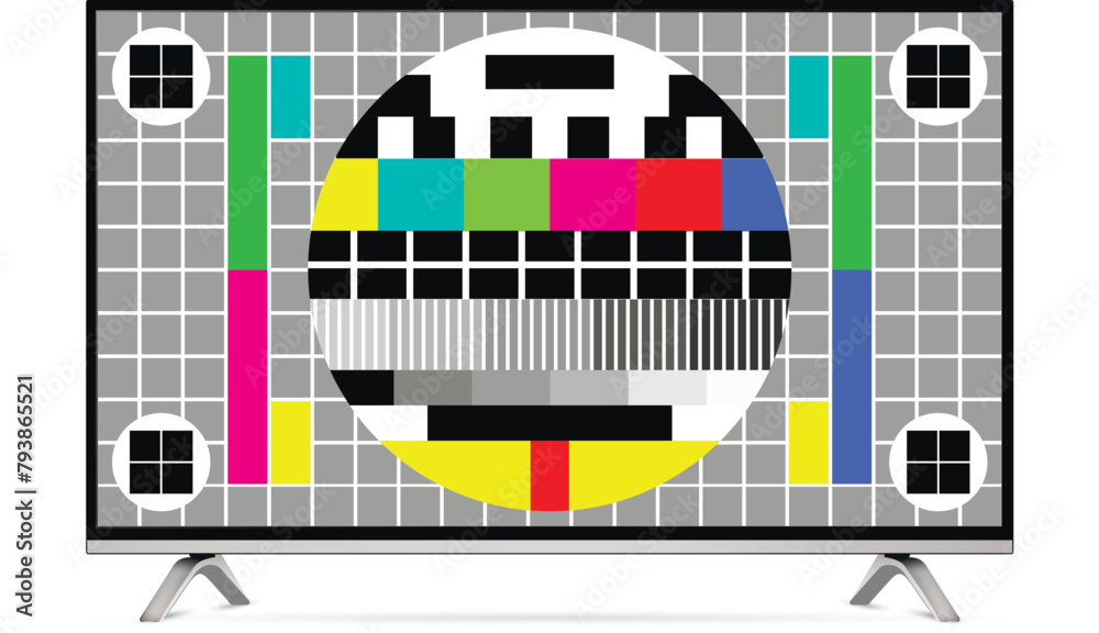 Modern oled tv screen shows screen color test pattern Stock Vector ...