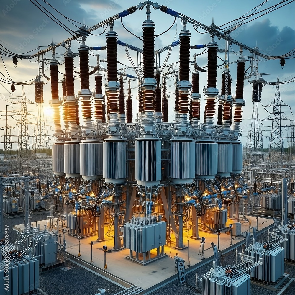 Substation with switchgear a transmission transformers for high voltage ...
